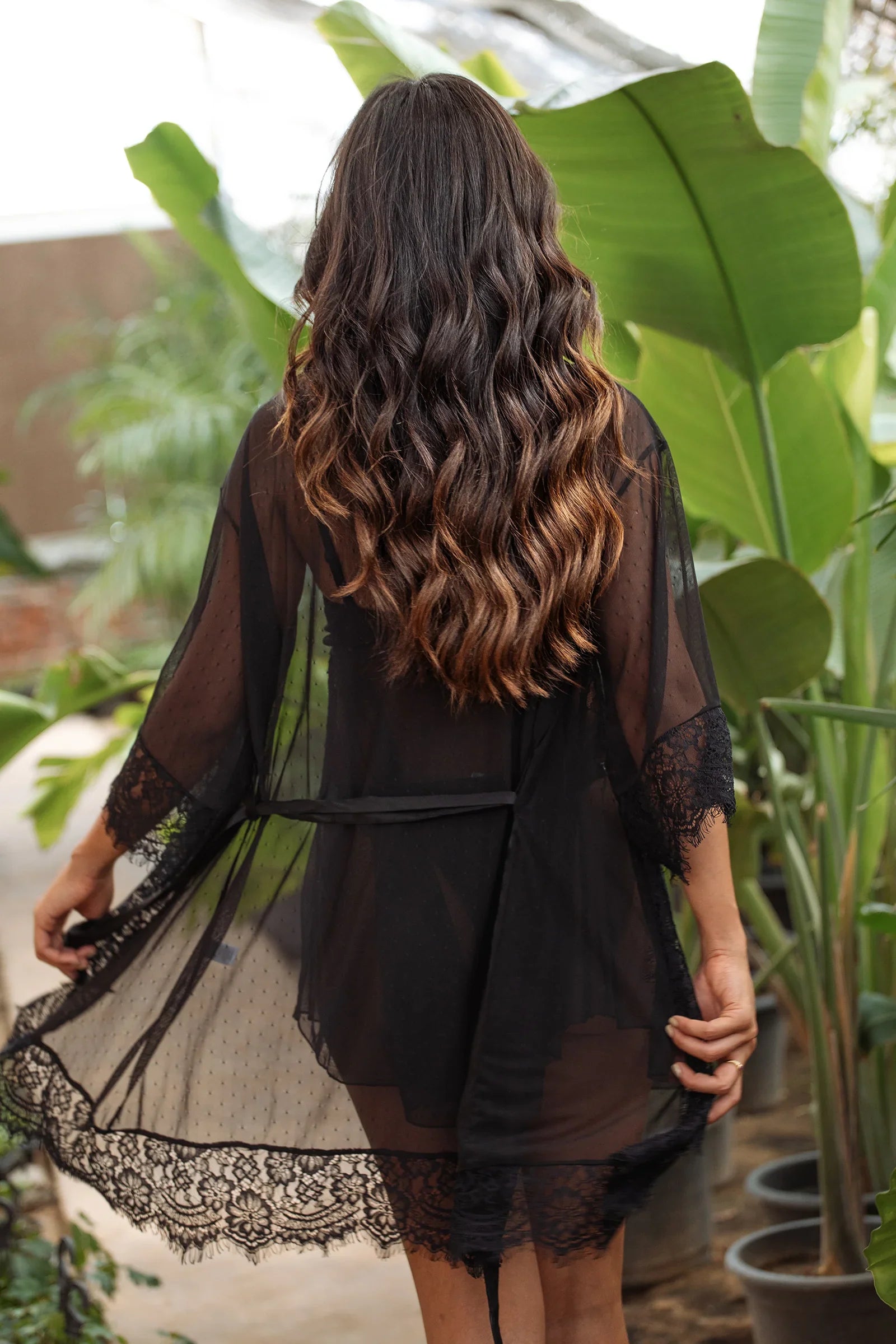 Tulle Robe with Lace | Carina Wear