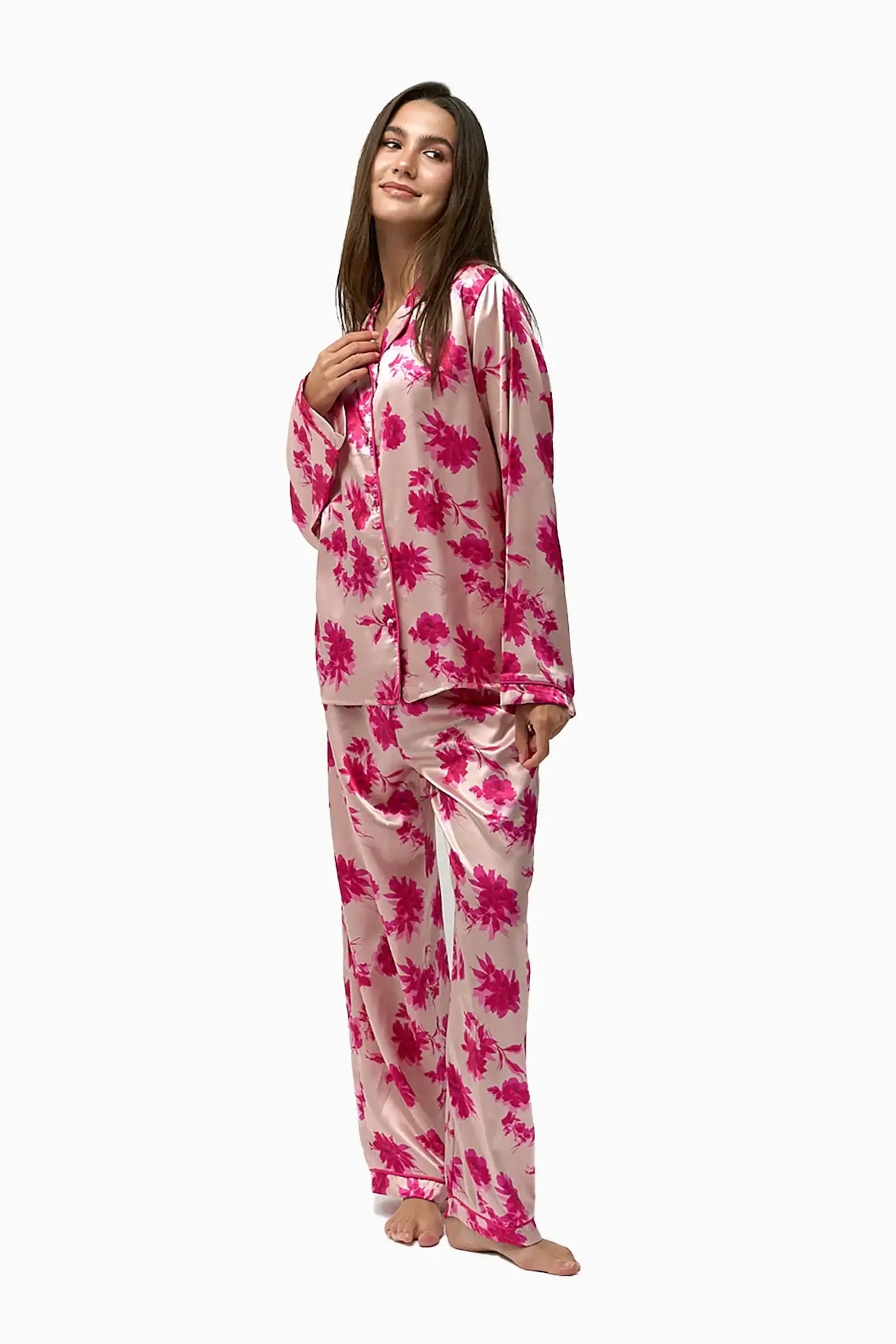 Floral Satin Pyjama Set | Carina Wear